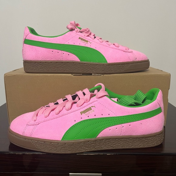Puma | Shoes | Puma Suede Terrace Pink Delight Puma Green 396452 Us ...